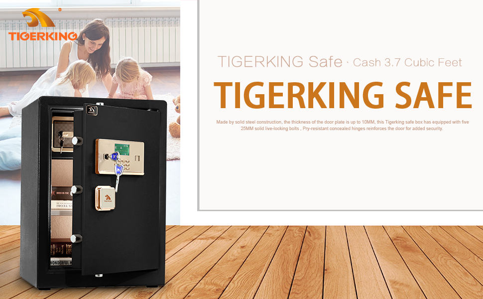 TigerKing Jewelry Home Safe Large Business Safes Black ‎3.7 CU.ft 63XH ...