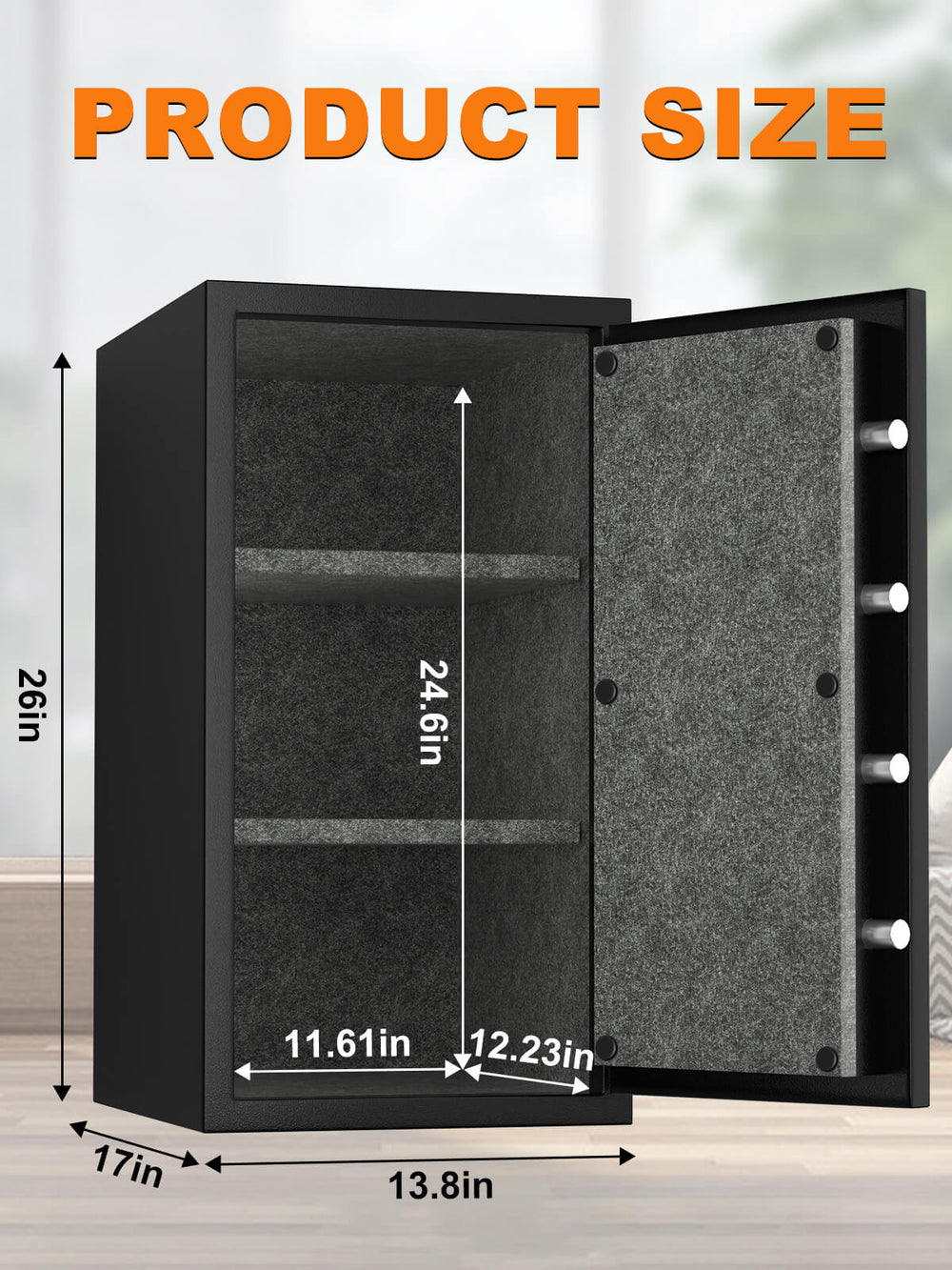 TigerKing 30 Min Fireproof Home Safes Digital Lock 3.47 CU.ft FPSD66