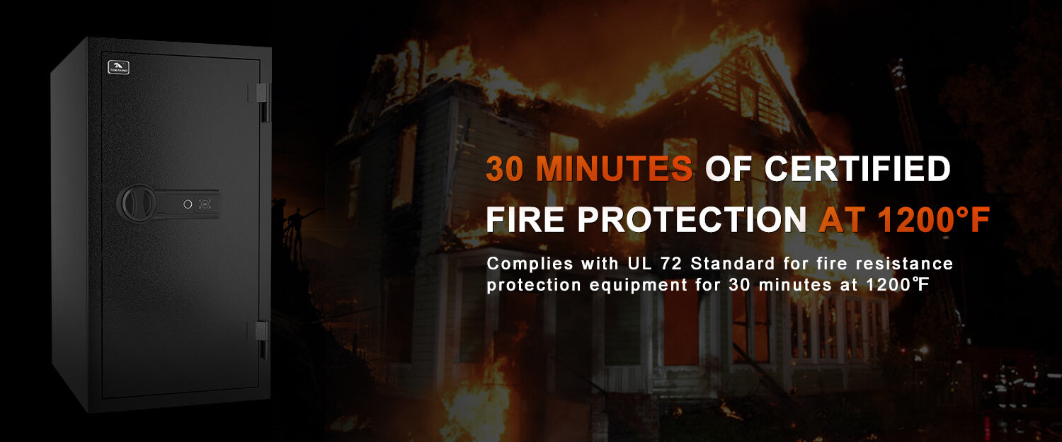 TigerKing 30 Min Big Fireproof Home Safe Biometric 3.47 CU.ft FPSD66FR ...