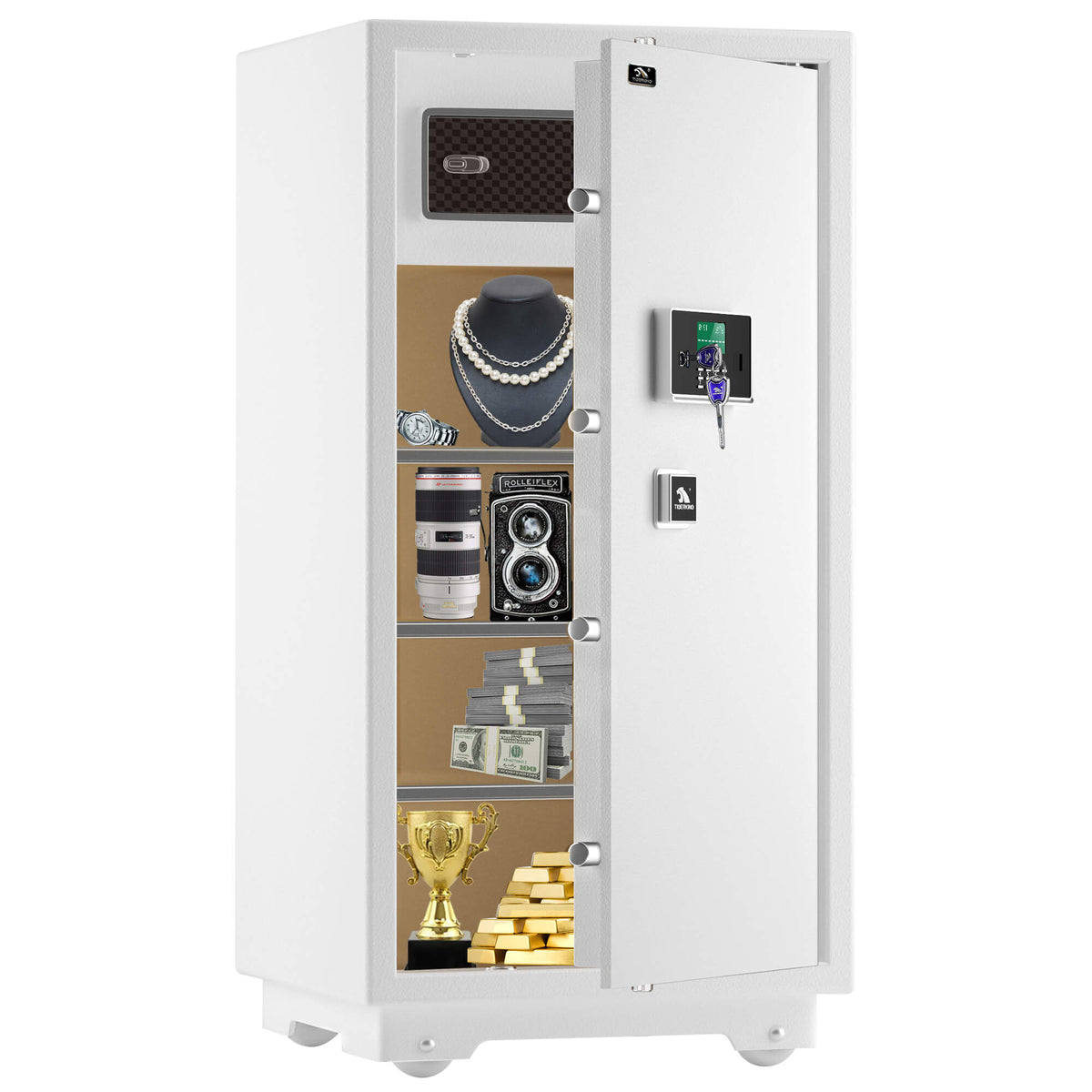 TigerKing Extra Large Luxury Jewelry Safes White ‎11.5 CU.ft 120XH-1