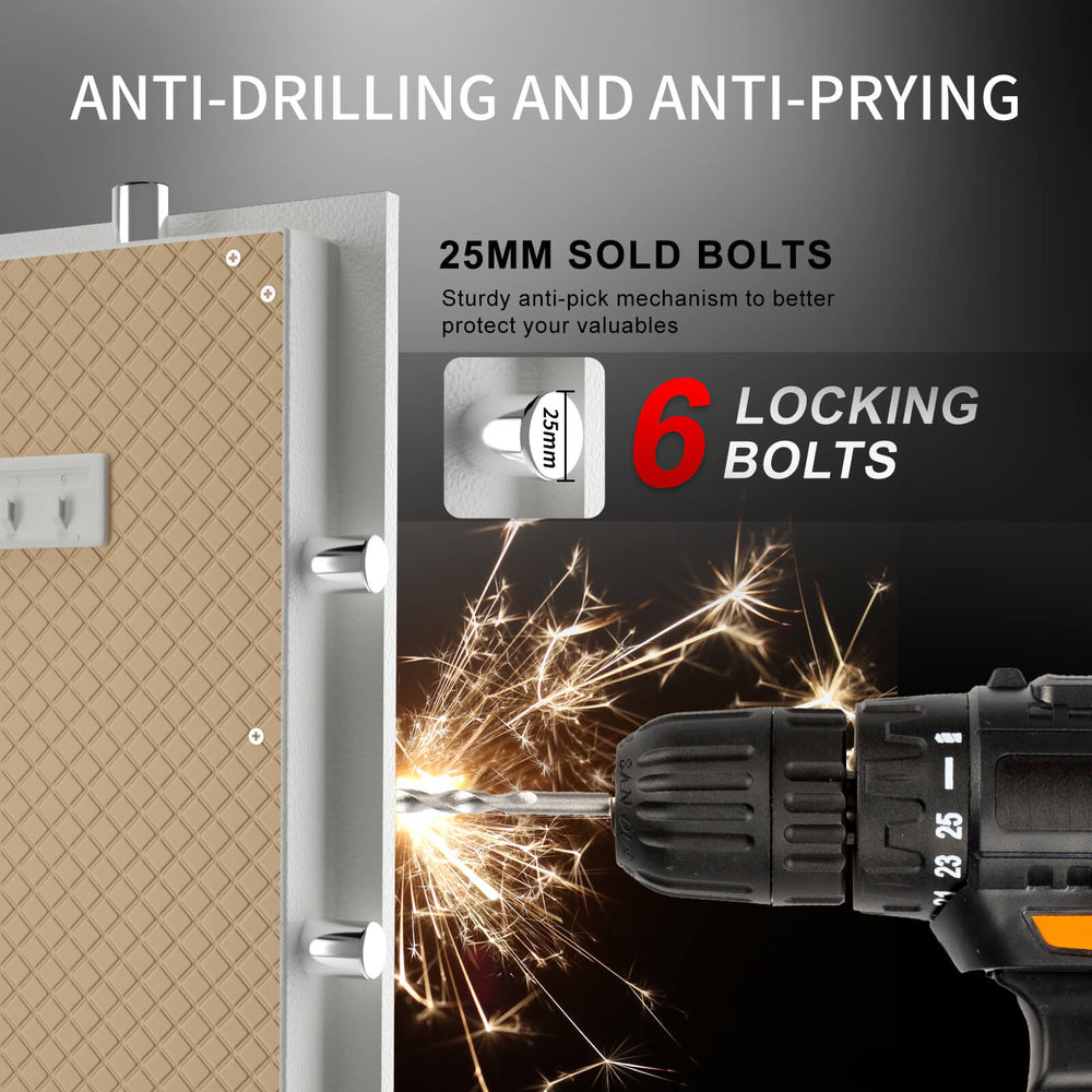 TigerKing Extra Large Luxury Jewelry Safes White ‎11.5 CU.ft 120XH-1
