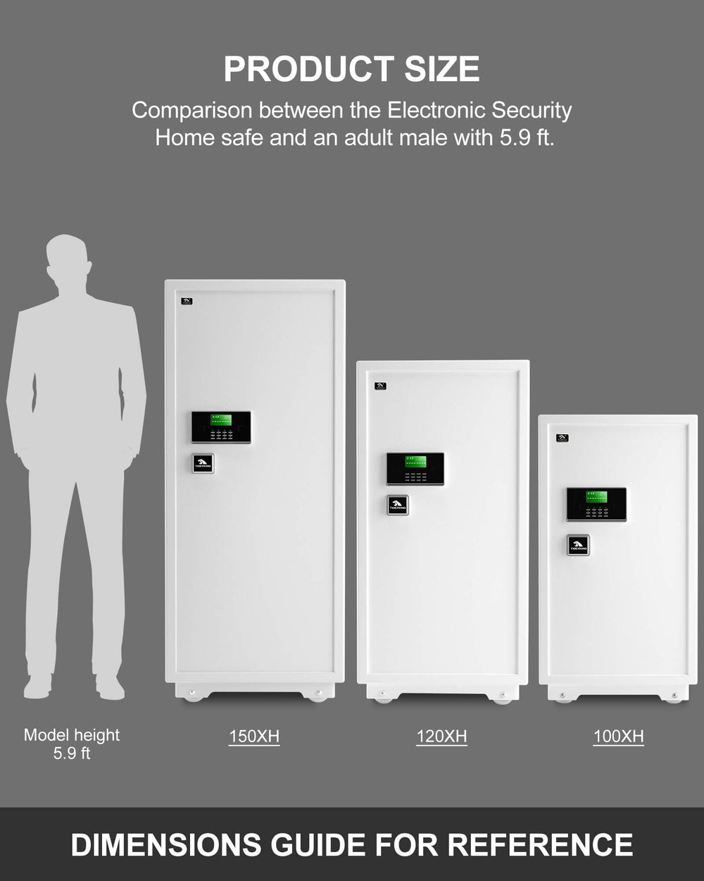 TigerKing Extra Large Luxury Jewelry Safes White ‎11.5 CU.ft 120XH-1