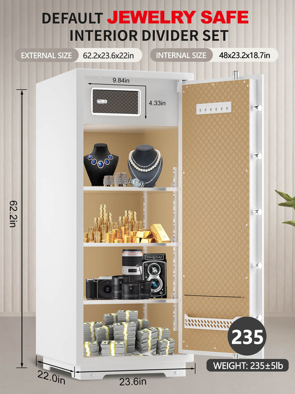 TigerKing All in 1 Gun Safe Jewelry Safe Luxury Safe White ‎17.6 Cu.ft ...