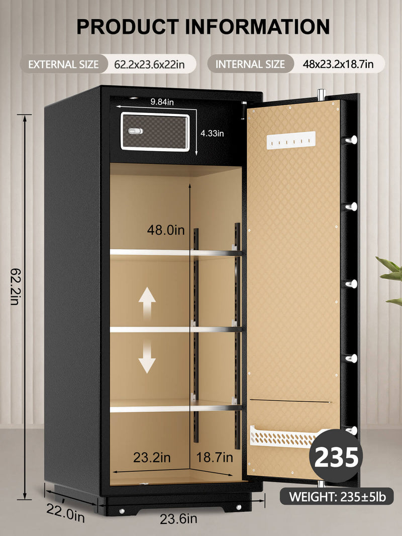 TigerKing All in 1 Gun Safe Jewelry Safe Luxury Safe Black ‎17.6 Cu.ft ...