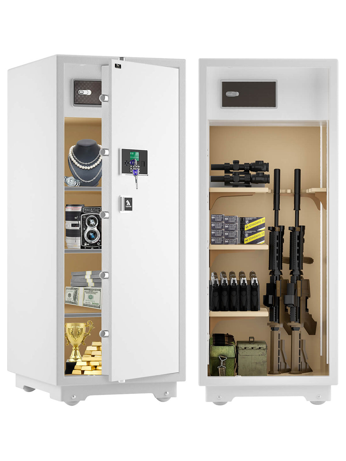 TigerKing All in 1 Gun Safe Jewelry Safe Luxury Safe White ‎17.6 Cu.ft ...