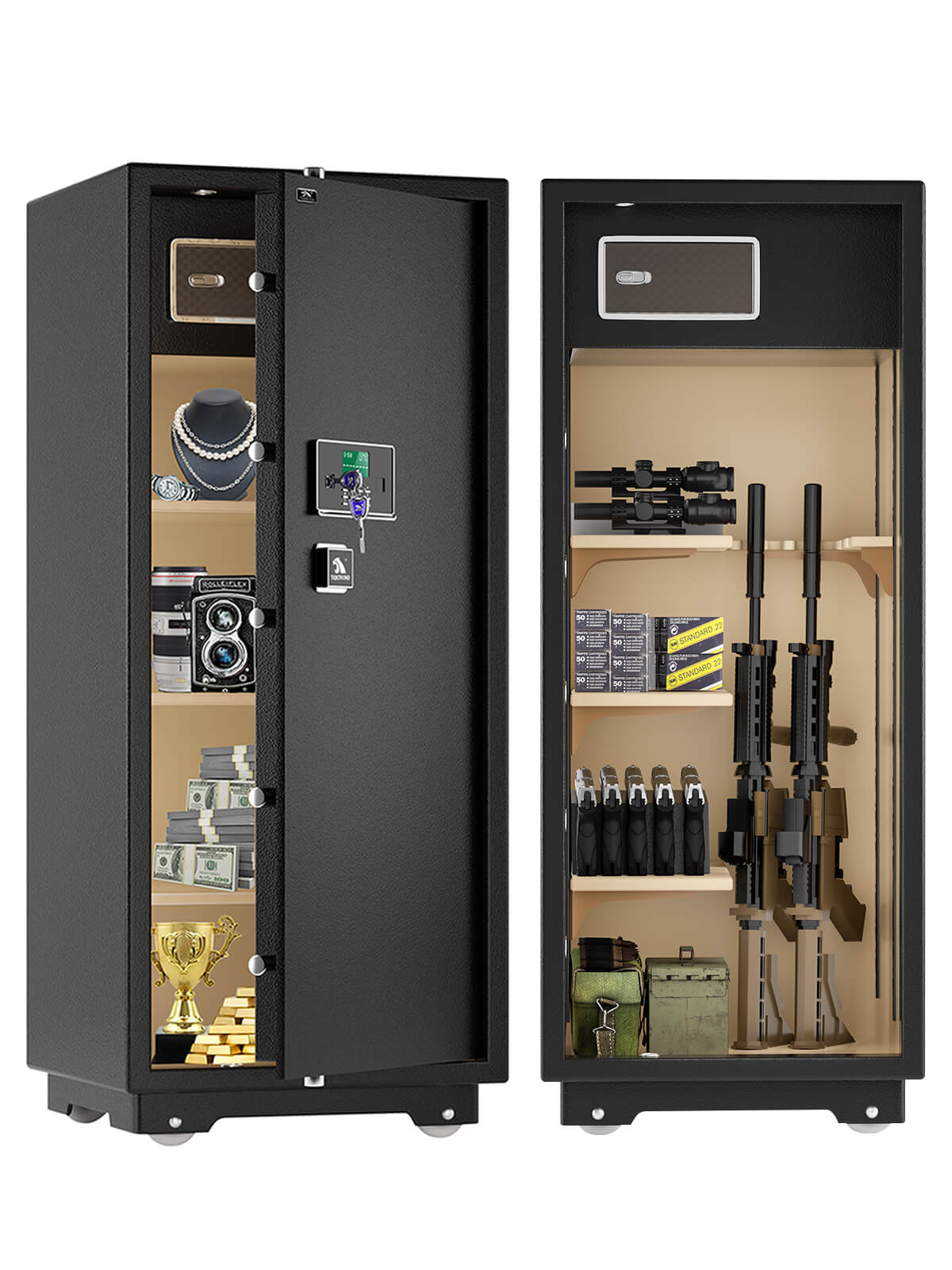 TigerKing All in 1 Gun Safe Jewelry Safe Luxury Safe Black ‎17.6 Cu.ft ...