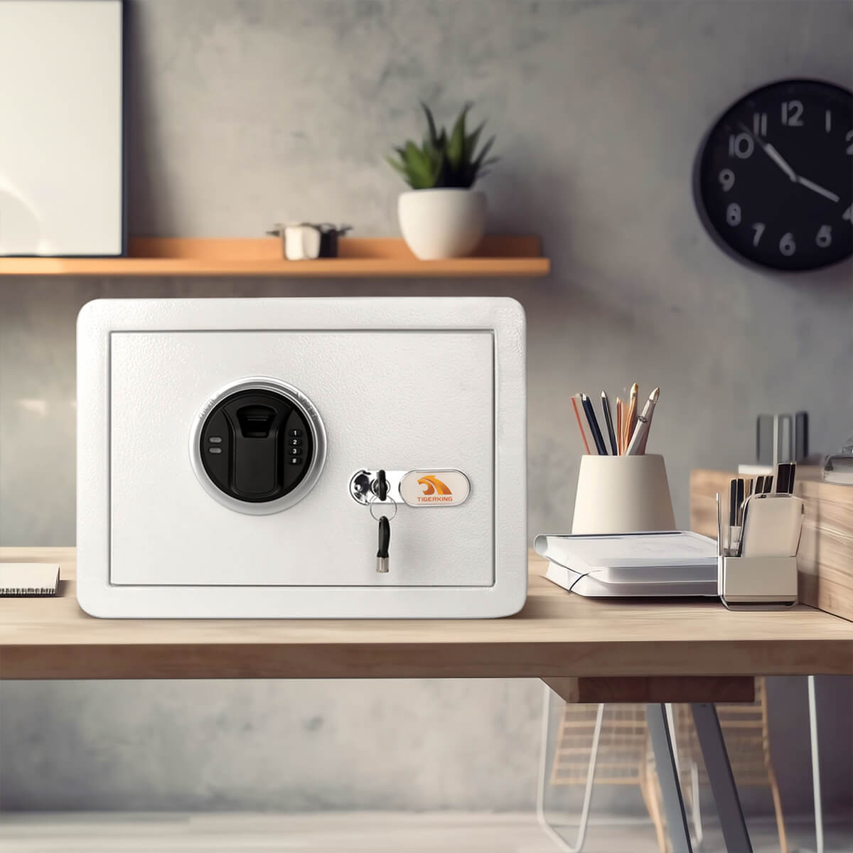 TIGERKING Small Closet Safe With Fingerprint Mini Home Safes FE25FED ...