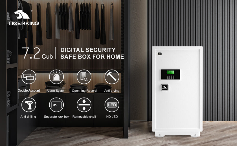 TigerKing Large Jewelry Safe Luxury Safe White ‎7.2 Cubic Feet 100XH-1 ...