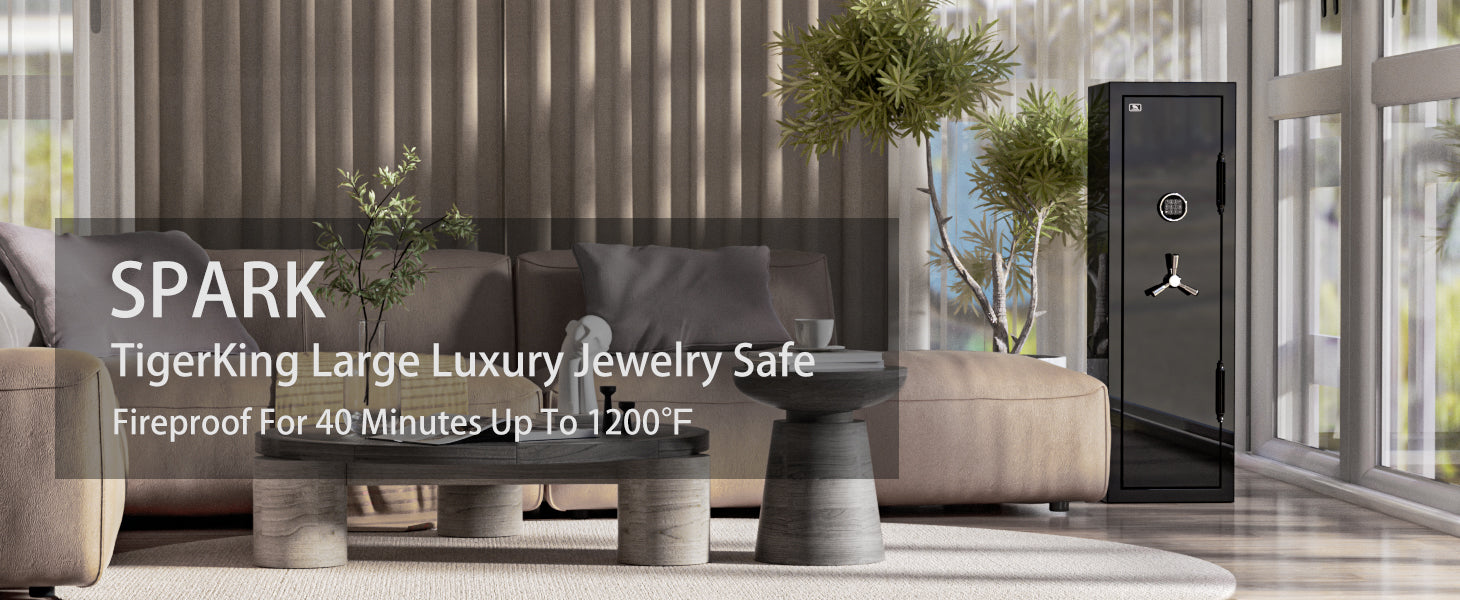 TigerKing Extra Large Fireproof Jewelry Safe Black ‎8.12 cu.ft - SPARK – TIGERKING SAFE