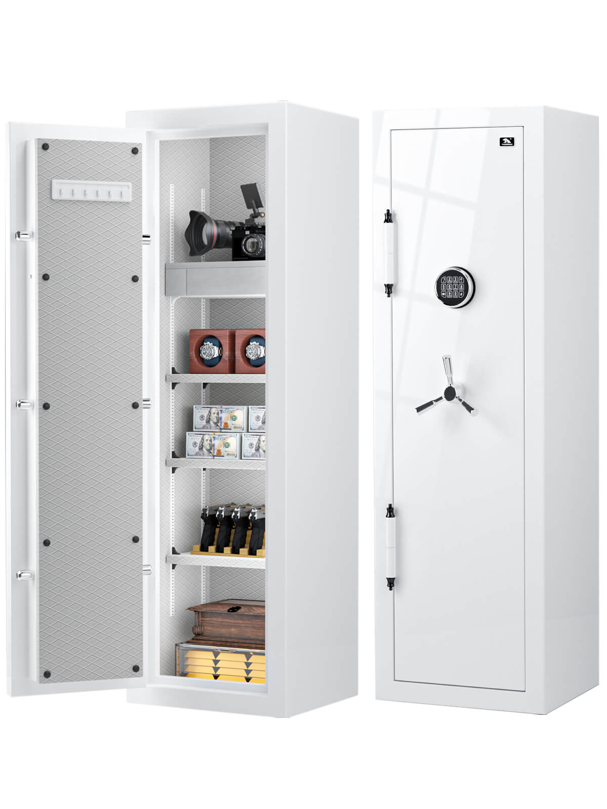 TigerKing ‎8 cu.ft Left Hinged Safe Large Fireproof Jewelry Safe White