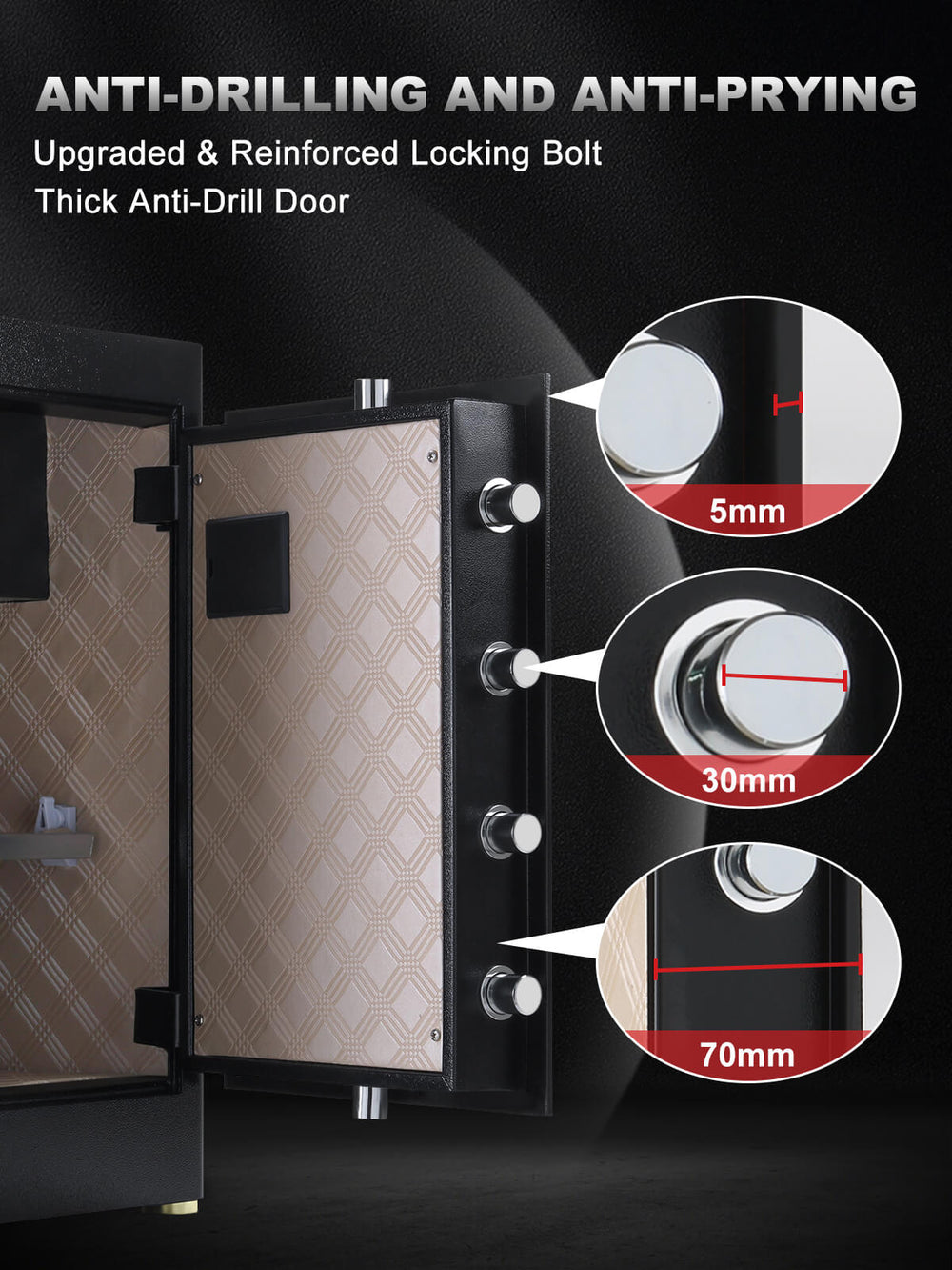 TigerKingSafe Touch Screen Luxury Safe for Home 2.05 CU.ft Black 58JJH